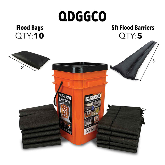 Quick Dam Outdoor Grab & Go Bucket Kits: Flood Bags & Barriers – Quick Dams